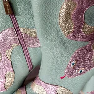 Butrich | Shoes | Butrich Anaconda Snake Leather Platform Boots In Blue ...